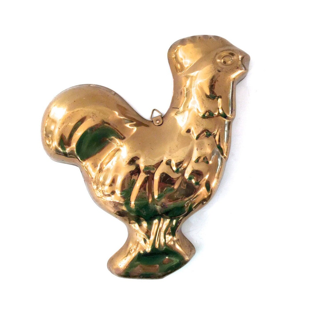 Vintage Brass Rooster Mold by Benjamin and Medwin - Rare Brass Mold ...