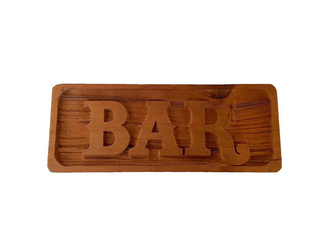 Large Vintage Mid Century Wood Bar Sign Rustic Bar Sign - Etsy