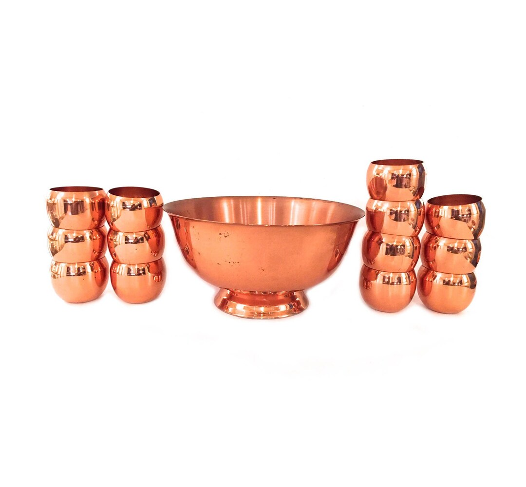 Vintage Copper Bowl & Cups Vintage Coppercraft Guild Copper Cups Small ...