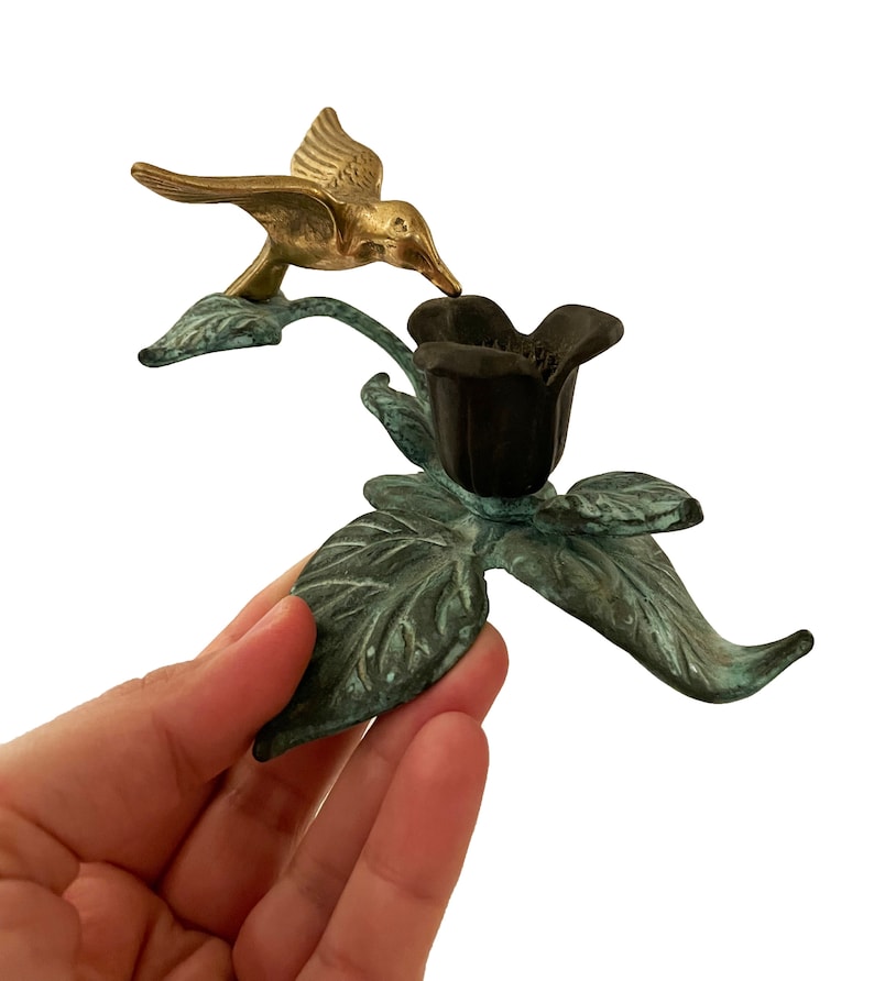 Vintage Andrea by Sadek Brass Hummingbird Flower Frogs - Andrea by ...