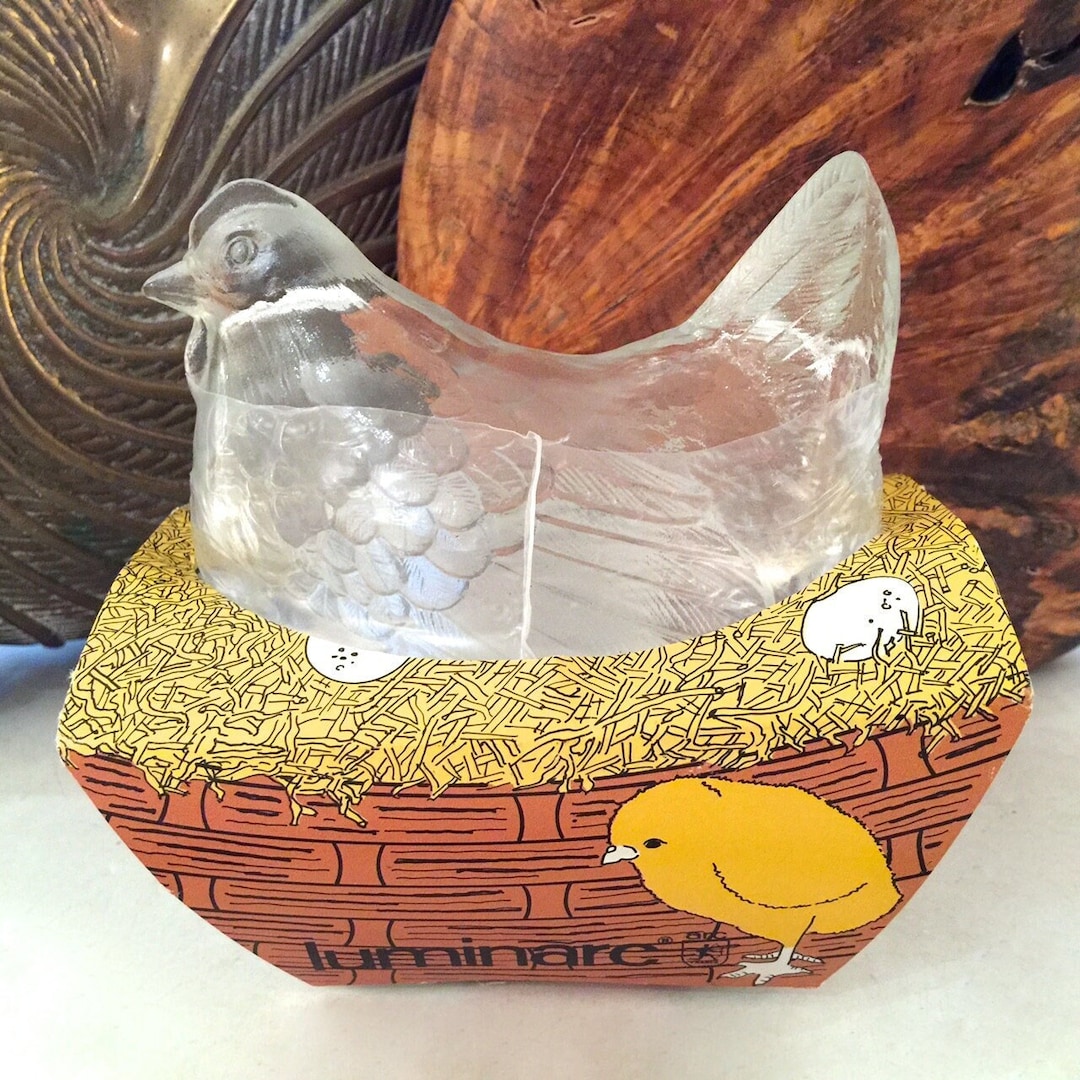 Vintage French Glass Hen Candy Dish Glass Candy Dish French Candy Dish ...