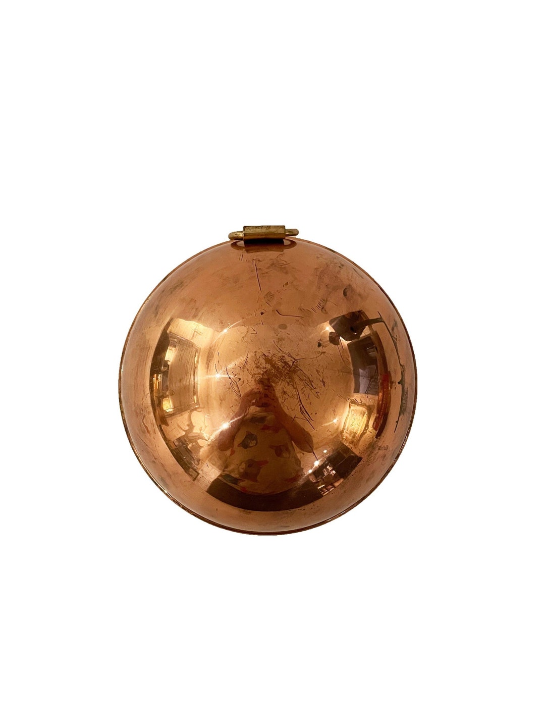 Vintage Solid Copper Mixing Bowl With Hanging Hook - Solid Copper ...