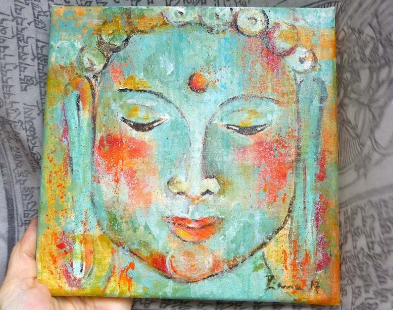 Print on Canvas compassionate Buddha 12 X 12 Inch - Etsy