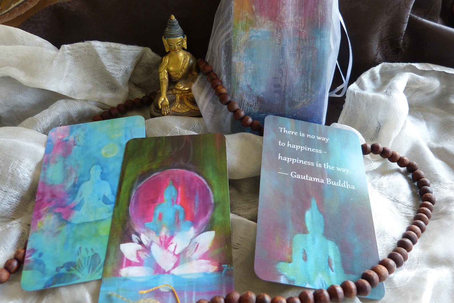 40 Spiritual Buddha Tarot Cards With Buddhist Quotes in English - Etsy