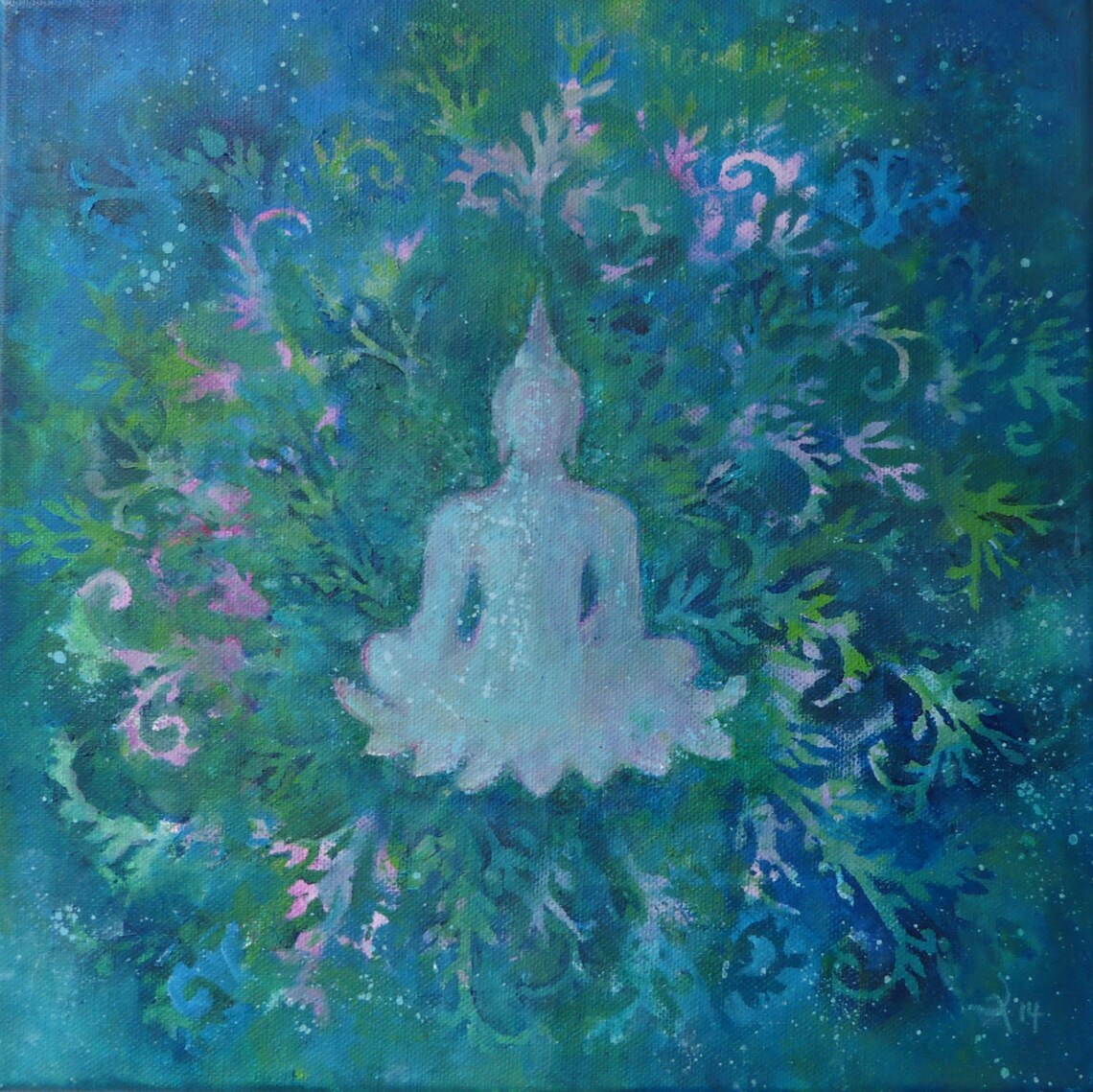 Buddha Print awakening Digital Print on Canvas 12 X 12 Inch Modern Art ...