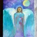 Original Angel Painting, Guardian Angel With Heart, Hand Painted ...