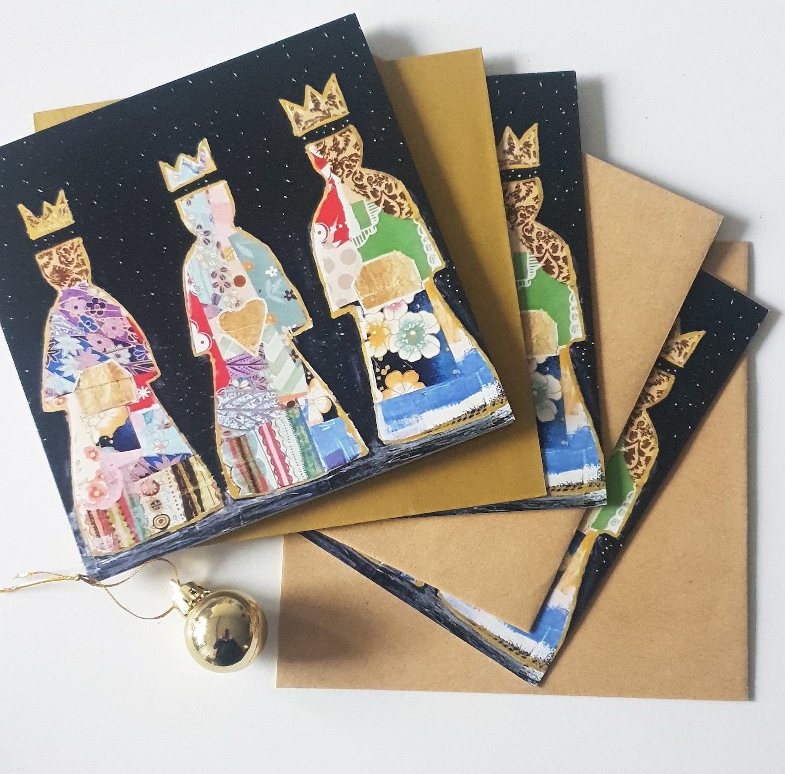 Three Wise Men Christmas Cards: Recycled Paper, Festive Art (pack of 3 ...
