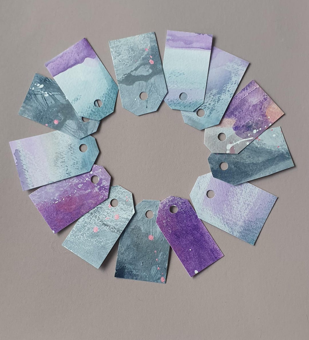 Mini Gift Tags, Set of 12 Upcycled Hand Painted Gift Tags, 3cm X 5cm ...