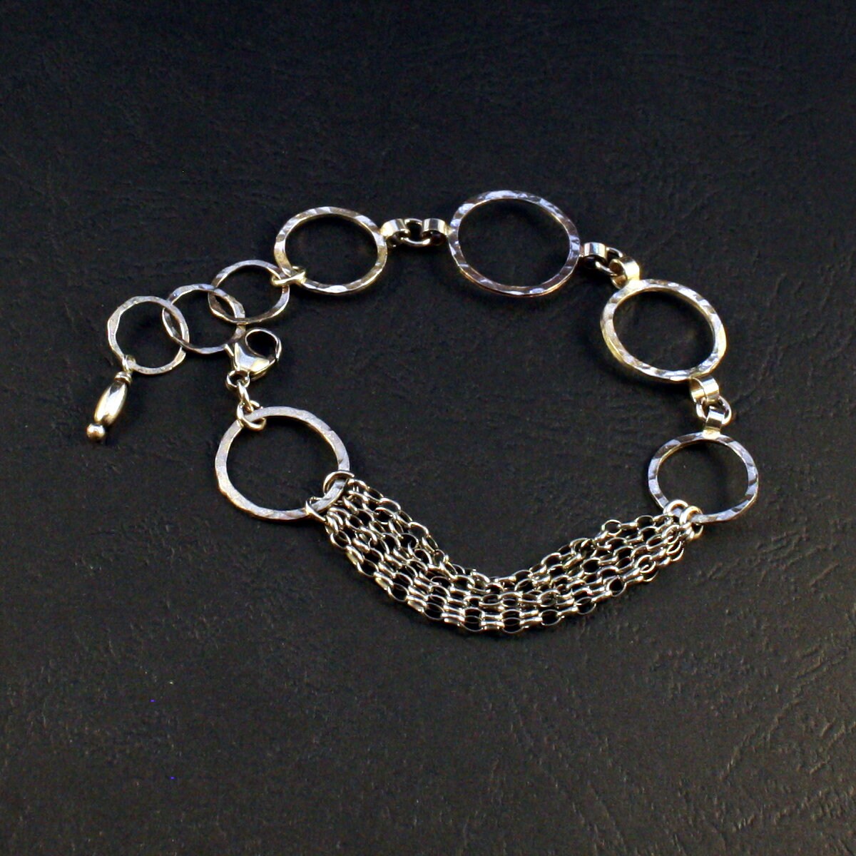 Multi Chain Layered Silver Bracelet,raw Silver Gift , Minimalist ...