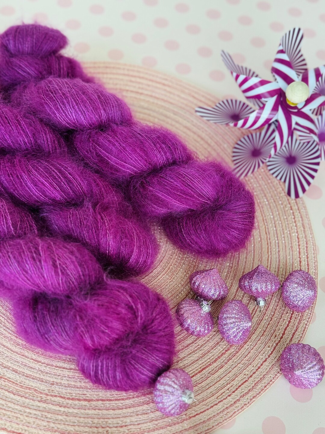 Boysenberry Pie Cotton Candy Mohair Yarn - Etsy