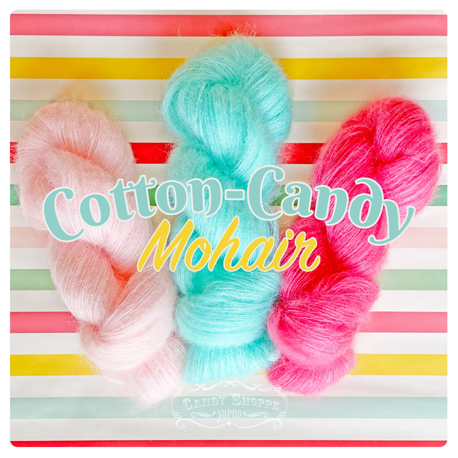 Cherry Cotton Candy Mohair Yarn | Etsy