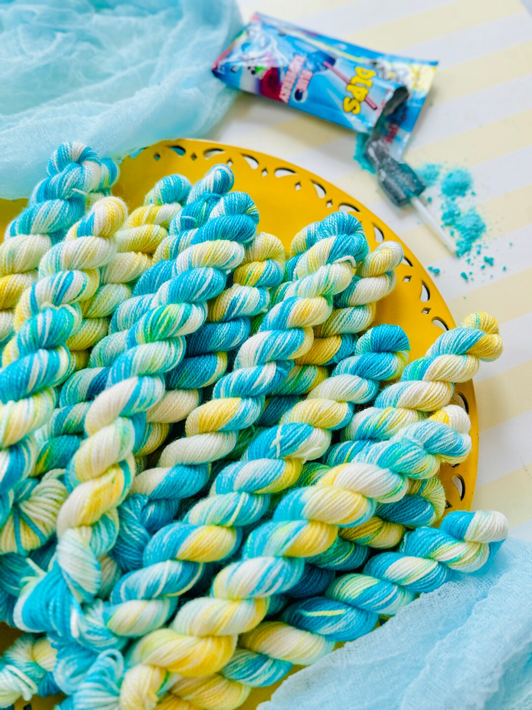 Popping Blue Raspberry Gumball Mini Skein - Etsy