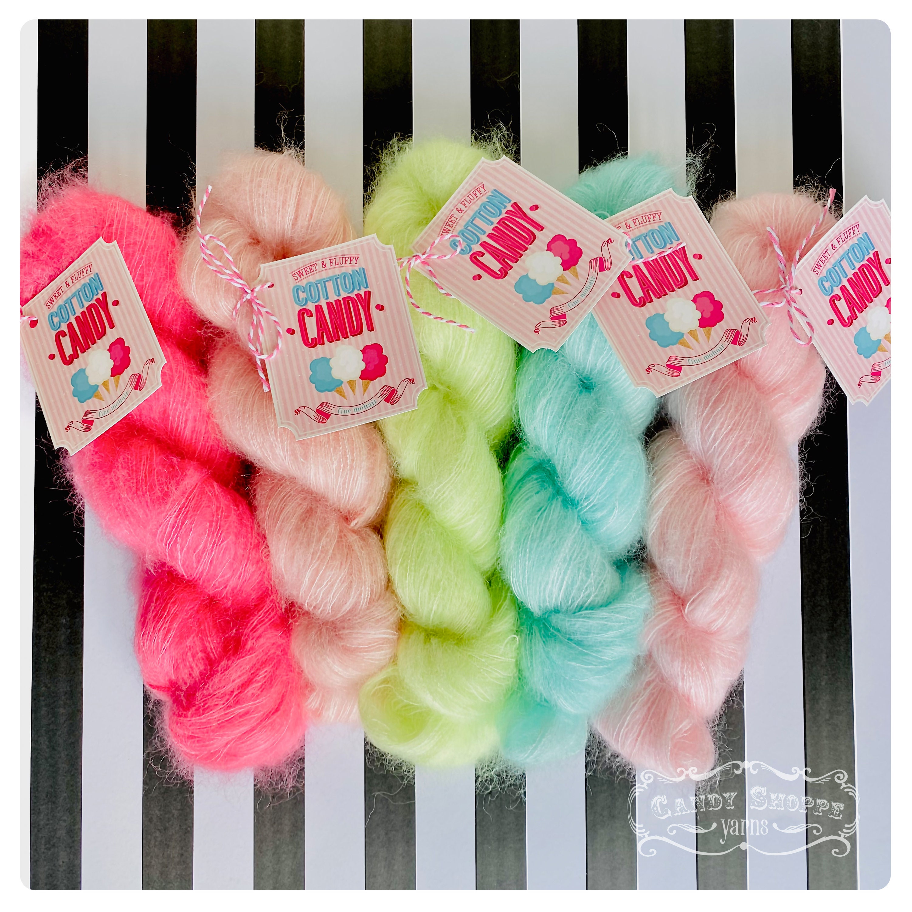 Cherry Cotton Candy Mohair Yarn