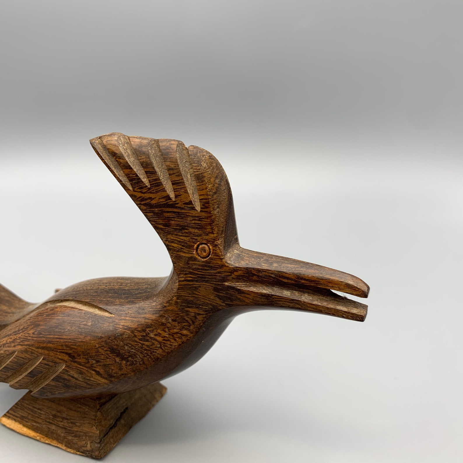 Vintage Ironwood Carved Roadrunner | Etsy