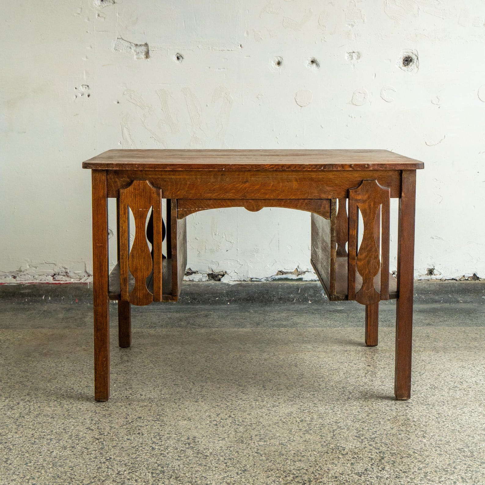 Unique Oak Arts and Crafts Style Desk - Etsy