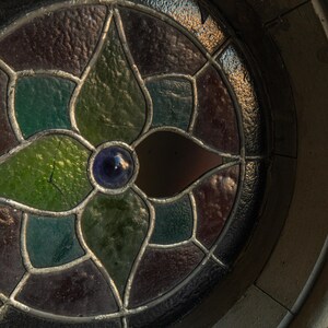 Antique Round Gothic Stained Glass Window - Etsy