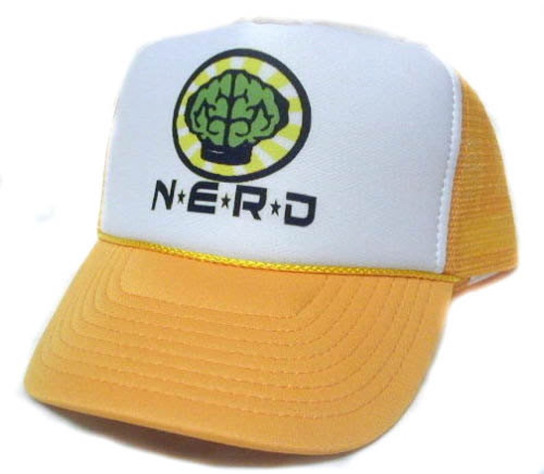 NERD Trucker Hat Mesh Hat Snap Back Hat Yellow | Etsy NERD Trucker Hat Mesh Hat Snap Back Hat Yellow | Etsy