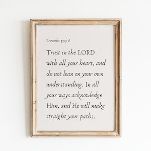 Trust in the Lord Wall Art. Minimalist Christian Art. Modern Christian ...