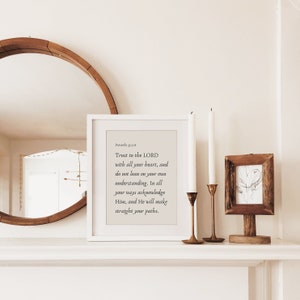 Trust in the Lord Wall Art. Minimalist Christian Art. Modern Christian ...
