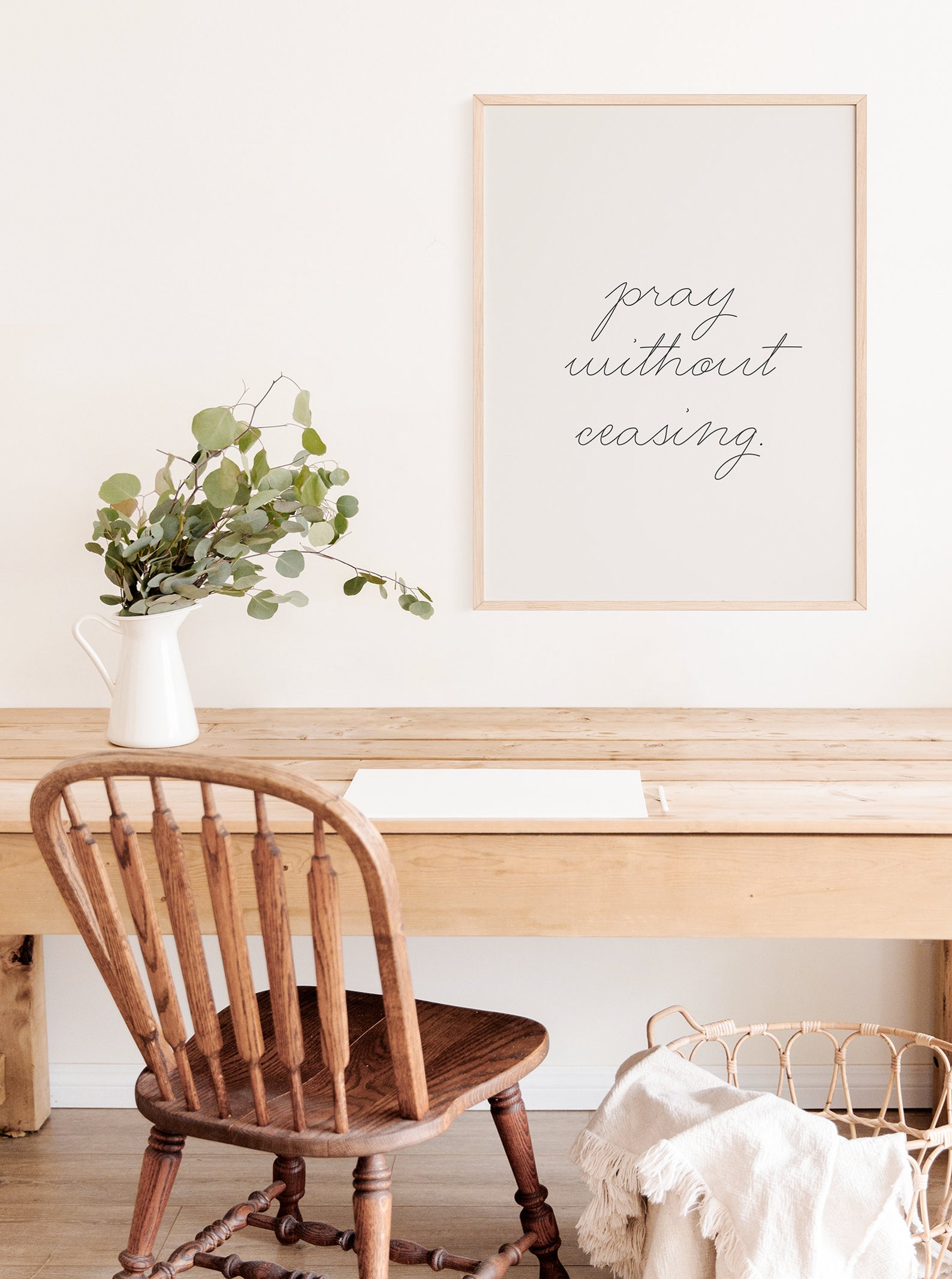 Pray Without Ceasing Wall Art Printable. Bible Verse Wall Art ...