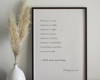 Philippians 4 8 Wall Art - Etsy