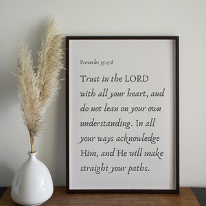Trust in the Lord Wall Art. Minimalist Christian Art. Modern Christian ...