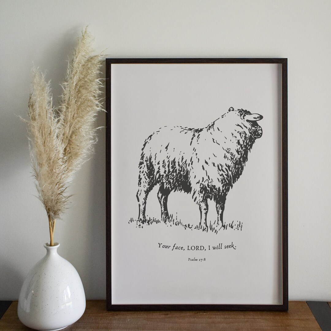 Psalm 27:8. Farmhouse Christian Home Decor Printable. - Etsy