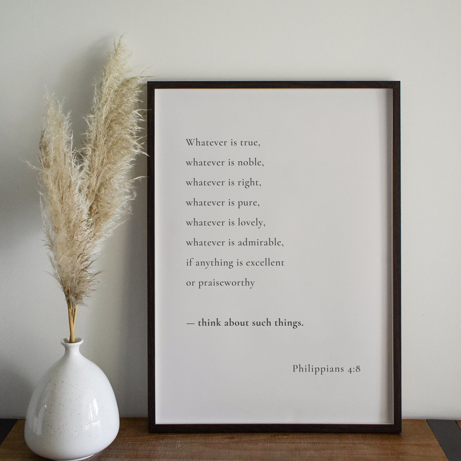 Philippians 4:8 Wall Art. Minimal Scripture Wall Art. - Etsy