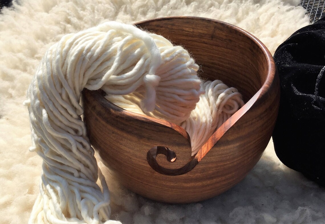 Large Yarn / Wool Bowl Wooden 16cm X 13cm Indian Rosewood - Etsy