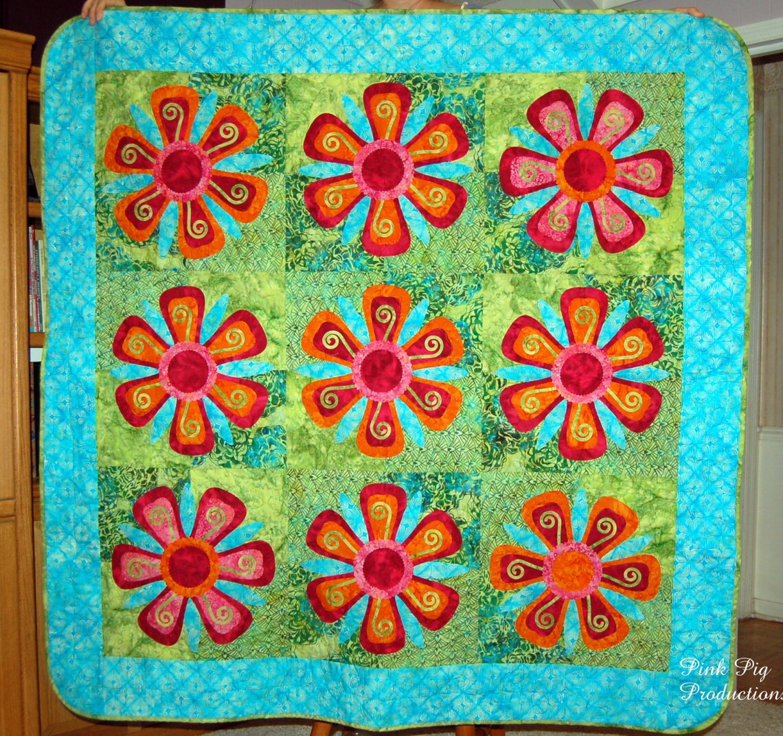 Fantasy Flowers Quilt or Wall-hanging. - Etsy