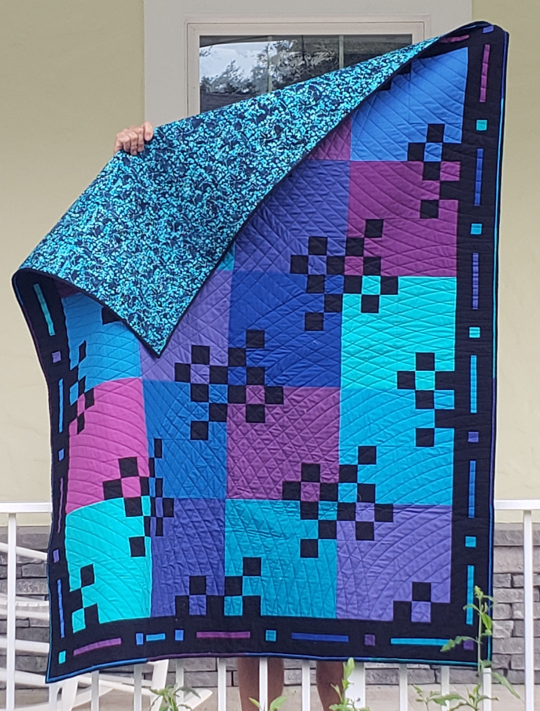 Modern Squares Jewel Toned Couch Quilt - Etsy