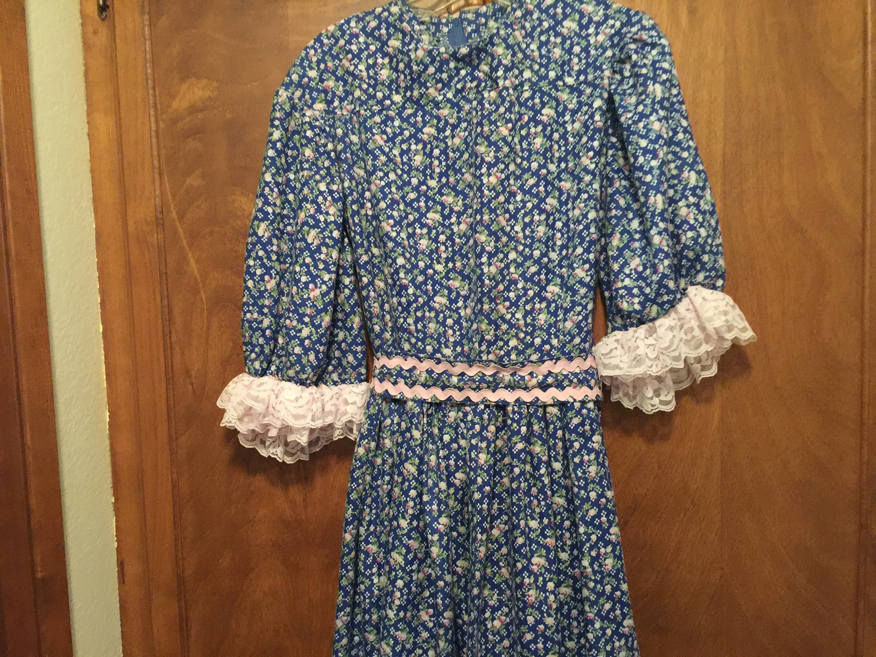 Vintage Farm Dress Costume Dress Blue Floral Dress - Etsy