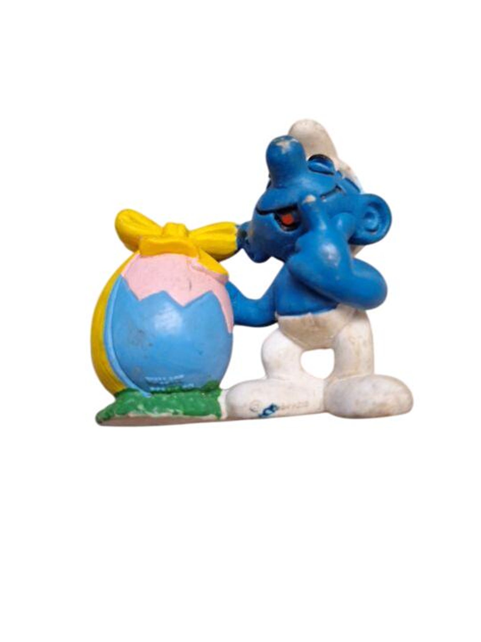 Schleich Smurf Vintage Easter Egg Wrapped up in a Bow 1984 Figure - Etsy