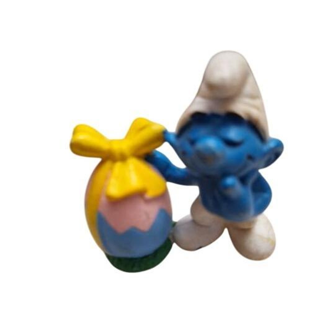 Schleich Smurf Vintage Easter Egg Wrapped up in a Bow 1984 Figure - Etsy