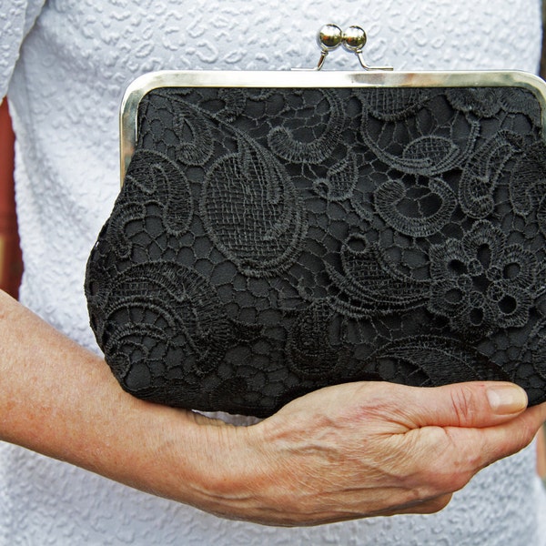Black Lace Clutch - Etsy