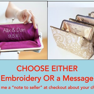 Champagne Satin & Ivory Lace Bridal Clutch | Mother of the Bride Gift ...