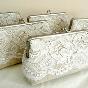 Bridesmaids Clutch Leaf Lace Gift Set, Lace Bridesmaid Clutch Set of 4 ...