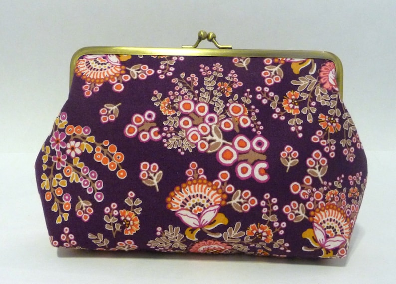 Purple Vintage Style Clutch Fun Floral Purse Bridesmaid - Etsy