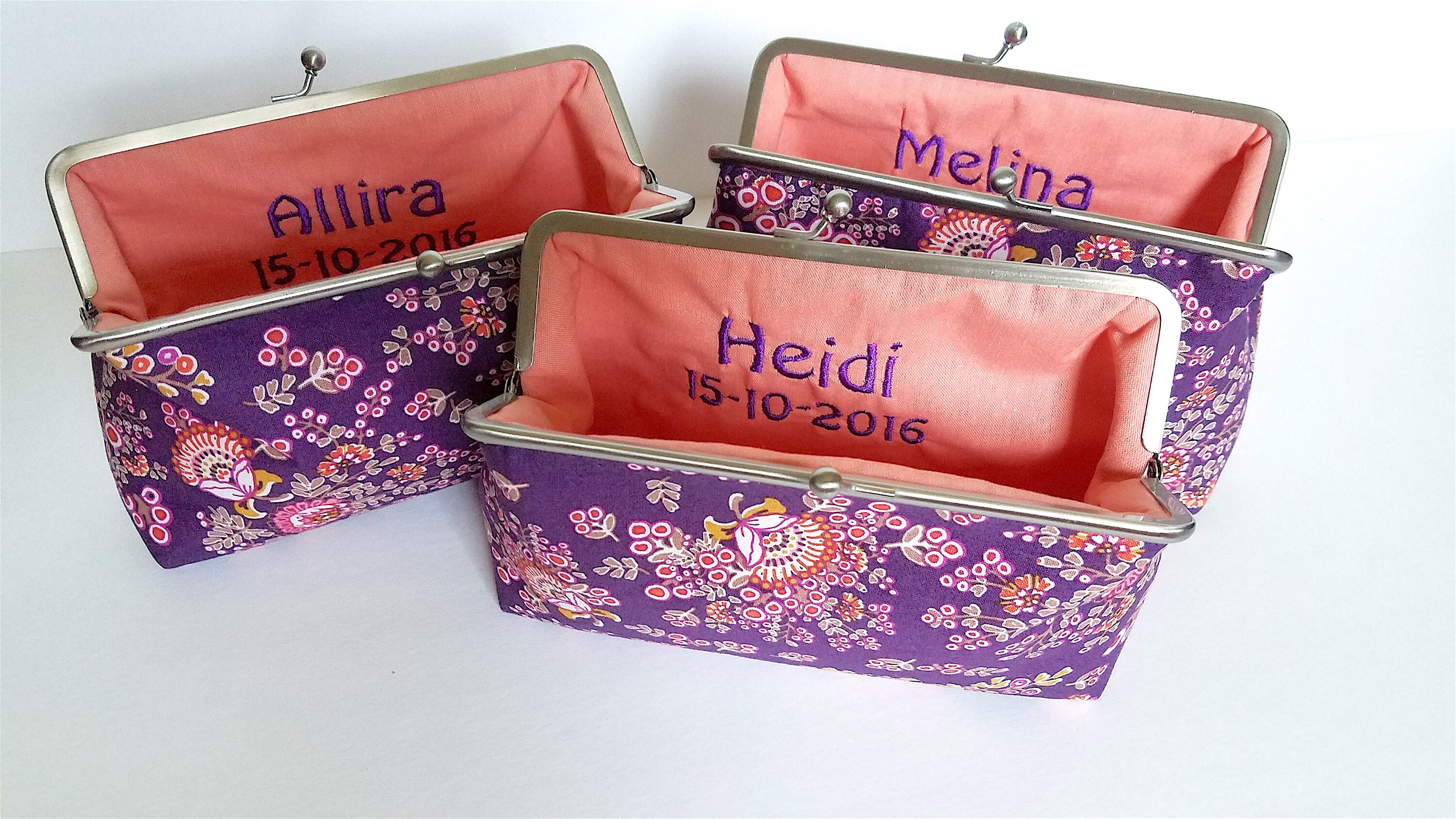 Purple Vintage Style Clutch, Fun Floral Purse, Bridesmaid Clutch ...