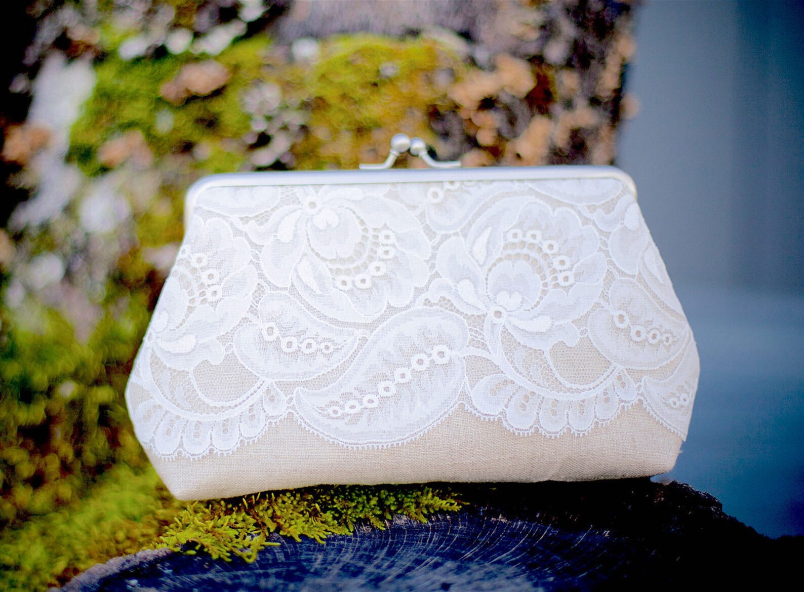 Rustic Bridesmaid Clutch, Leaf Lace Clutch, Lace Bridal Clutch, Vintage ...