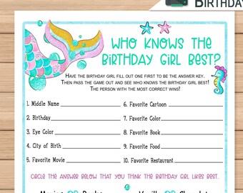 Who Knows the Birthday Girl Best | Birthday Questionnaire Activity ...