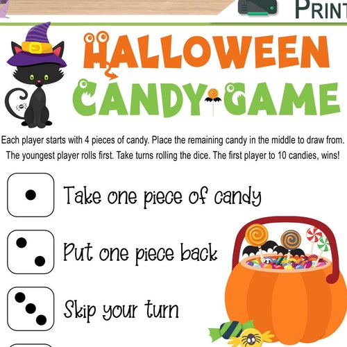 Halloween Candy Match Party Game Halloween Games for Kids & - Etsy