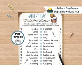 Father's Day This or That Game Would He Rather Game - Etsy