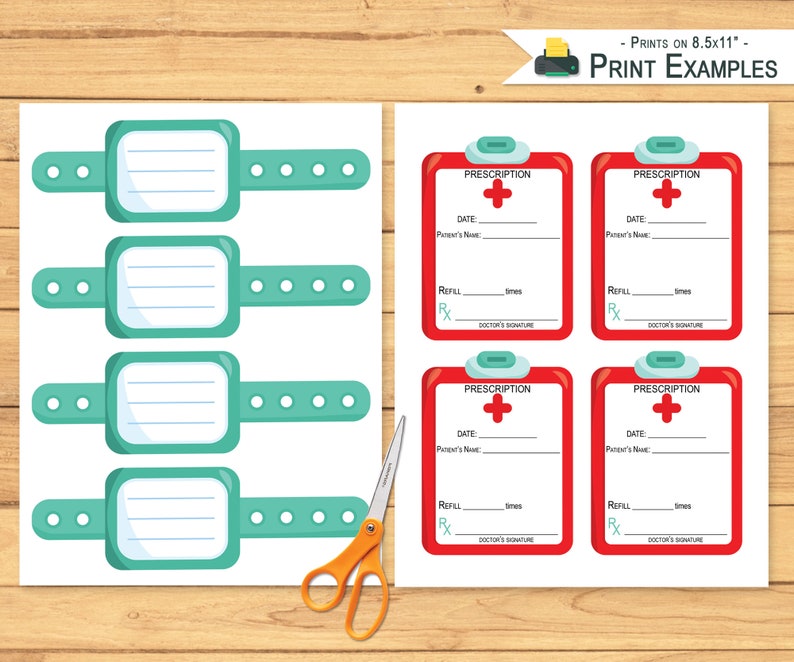Pretend Play Doctor Printable Green Clinic Hospital Pretend Etsy
