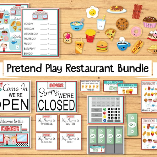 Printable Pretend Play Restaurant Menus Preschool Kids - Etsy
