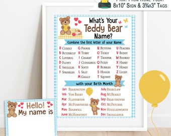 What's Your Bear Name Printable Instant Download Party - Etsy Canada
