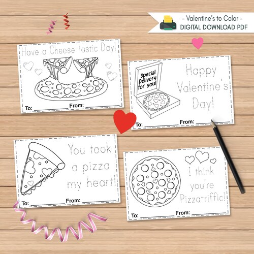 Printable Valentines Day Coloring Cards Unicorn Friends - Etsy