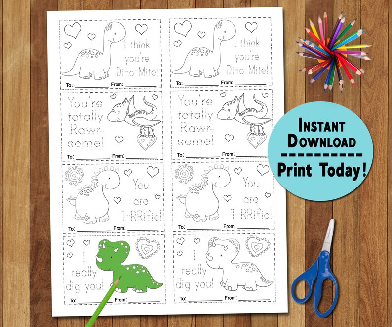 Printable Dinosaur Valentines - Mom. Wife. Busy Life.