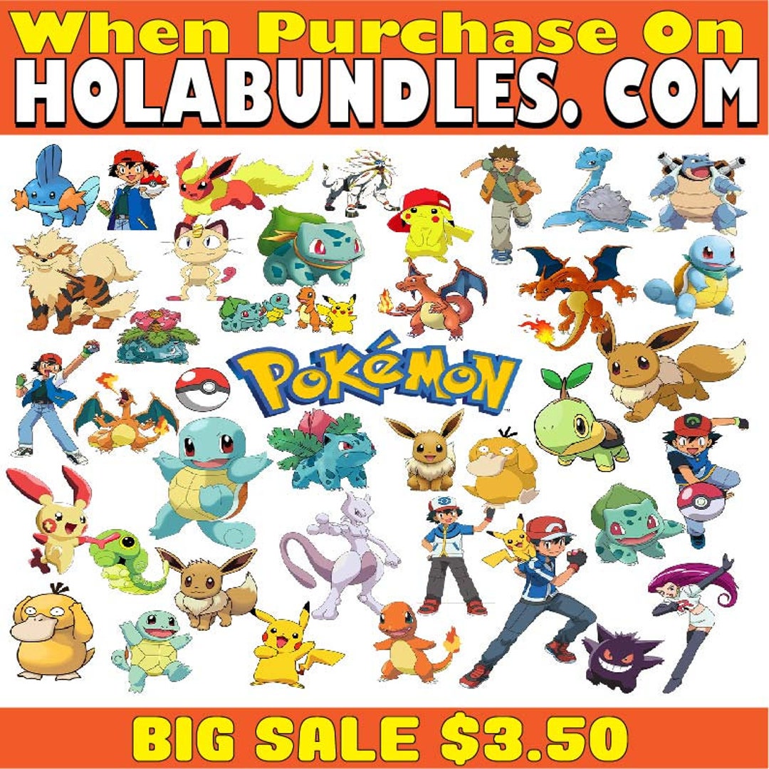 Pokemon PNG and Pokemon SVG Bundle, Pokemon Layered Svg, Pokemon Vector ...