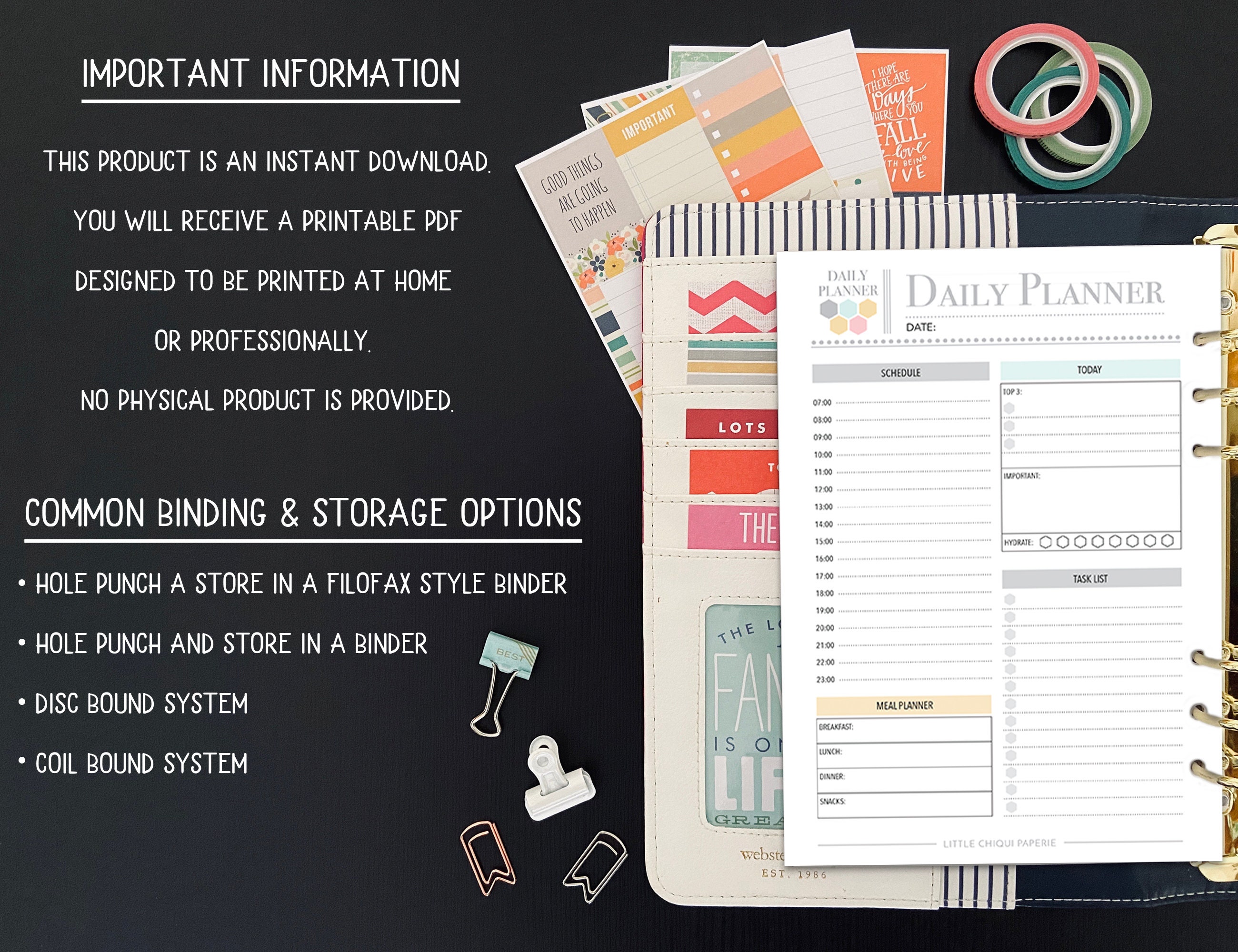 Printable Daily Planner Daily Planner Kit Daily Planner Inserts INSTANT ...